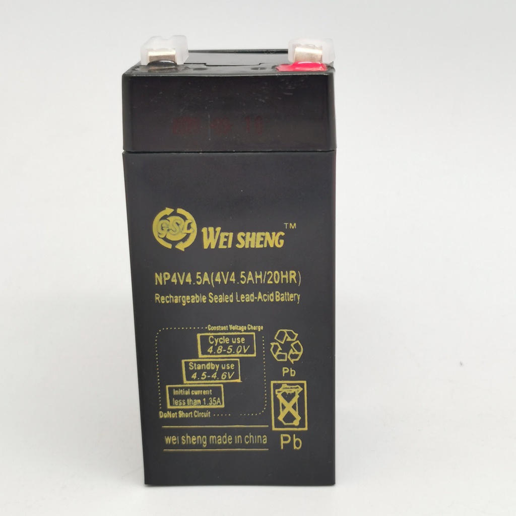 WEI SHENG 4V 4.5Ah Rechargeable Sealed Lead Acid Battery - NP4V4.5A ...