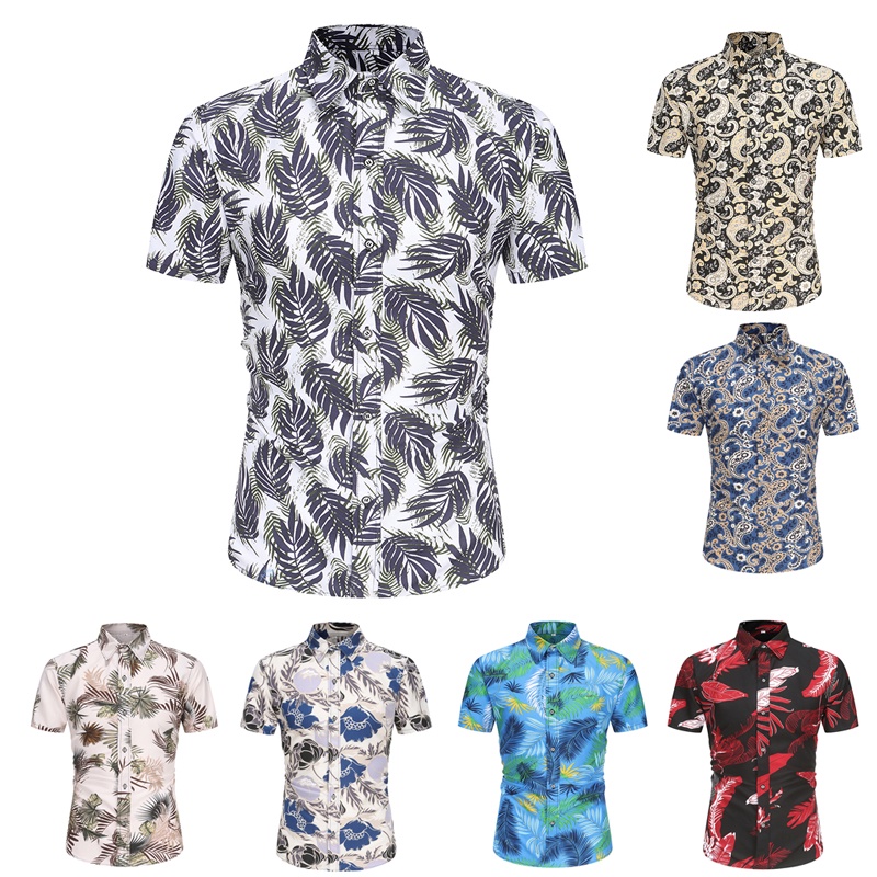 Men's Casual High Quality Shirts Breathable Comfortable Short Sleeve ...