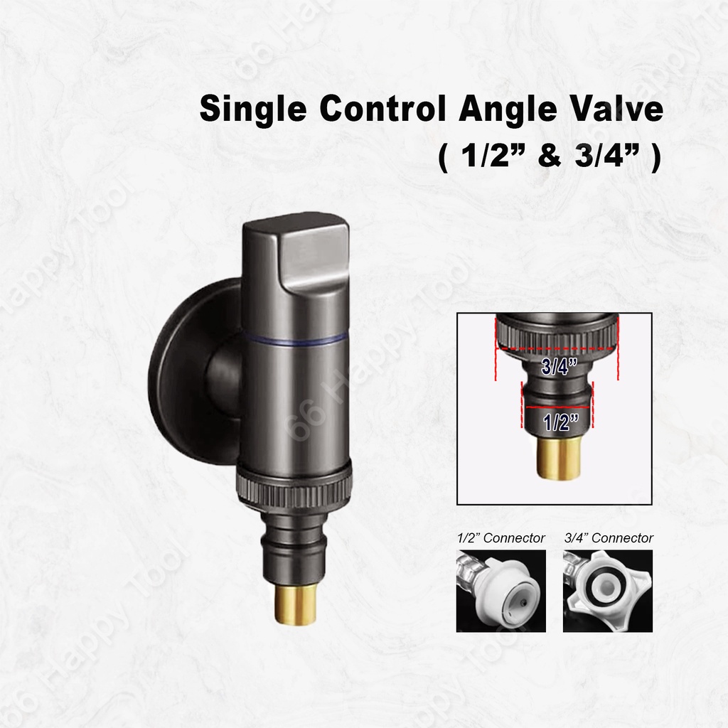 Sowali Single & Dual Control Angle Valve SUS304 G1/2 Brass Tap 3 Way ...