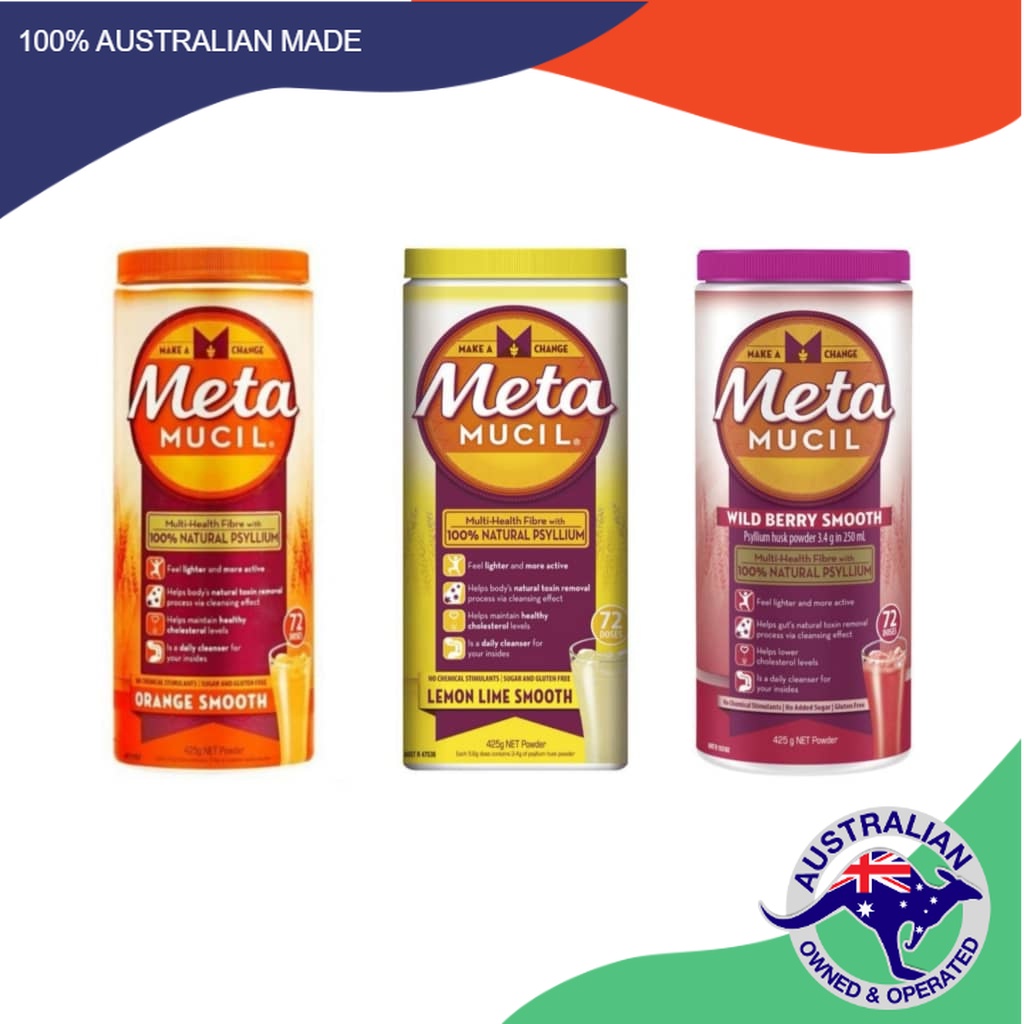 Metamucil Fibre Supplement Smooth Lemon Lime Flavour 72 doses 425g ...