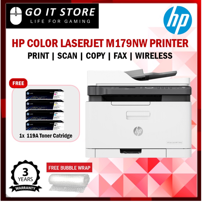 HP Color Laserjet M179fnw Multifunction All-In-One Wireless Network Fax ...