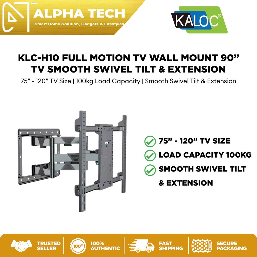 KALOC KLC-H10 FULL MOTION TV WALL MOUNT TVS SMOOTH SWIVEL TILT ...