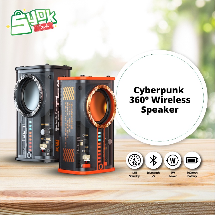 Cyberpunk Wireless Bluetooth Speaker | Transparent Mech Audio TWS ...