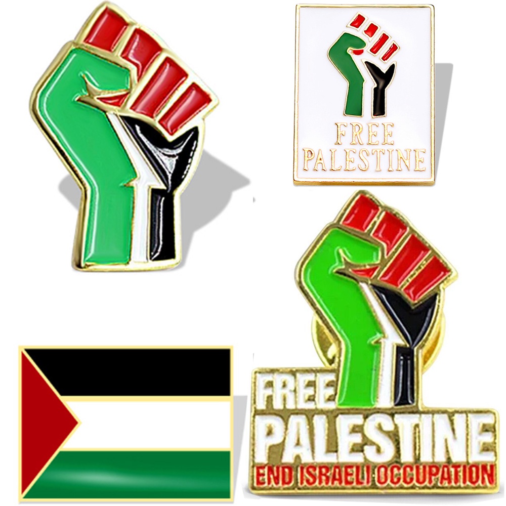 Fist Palestine Flags Brooches Metal Palestine National Palestinian ...
