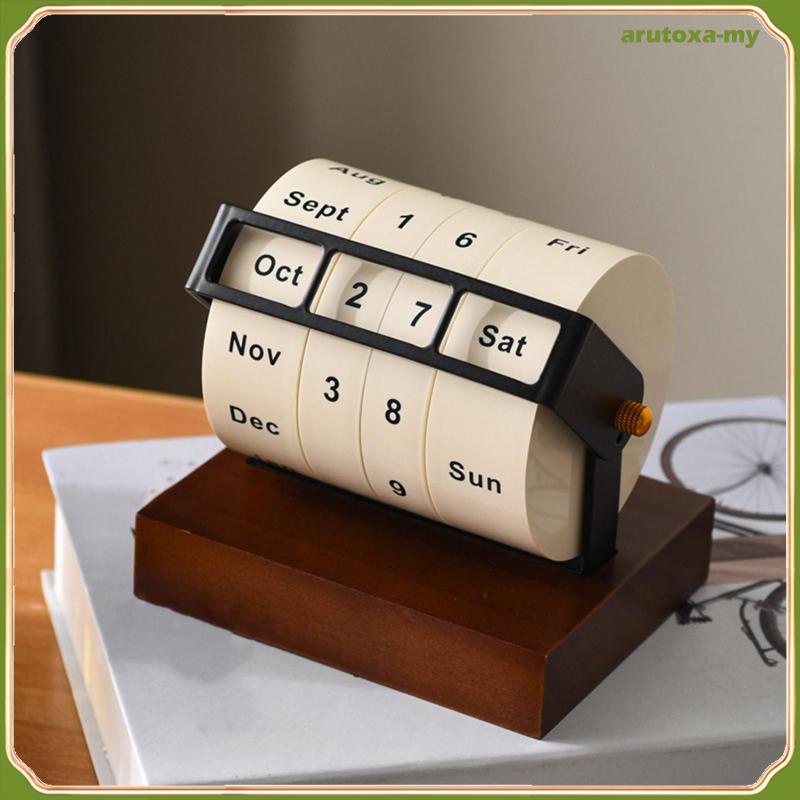 [ArutoxaMY] Wooden Rotary Calendar Desktop Calendar Calendar for Living ...