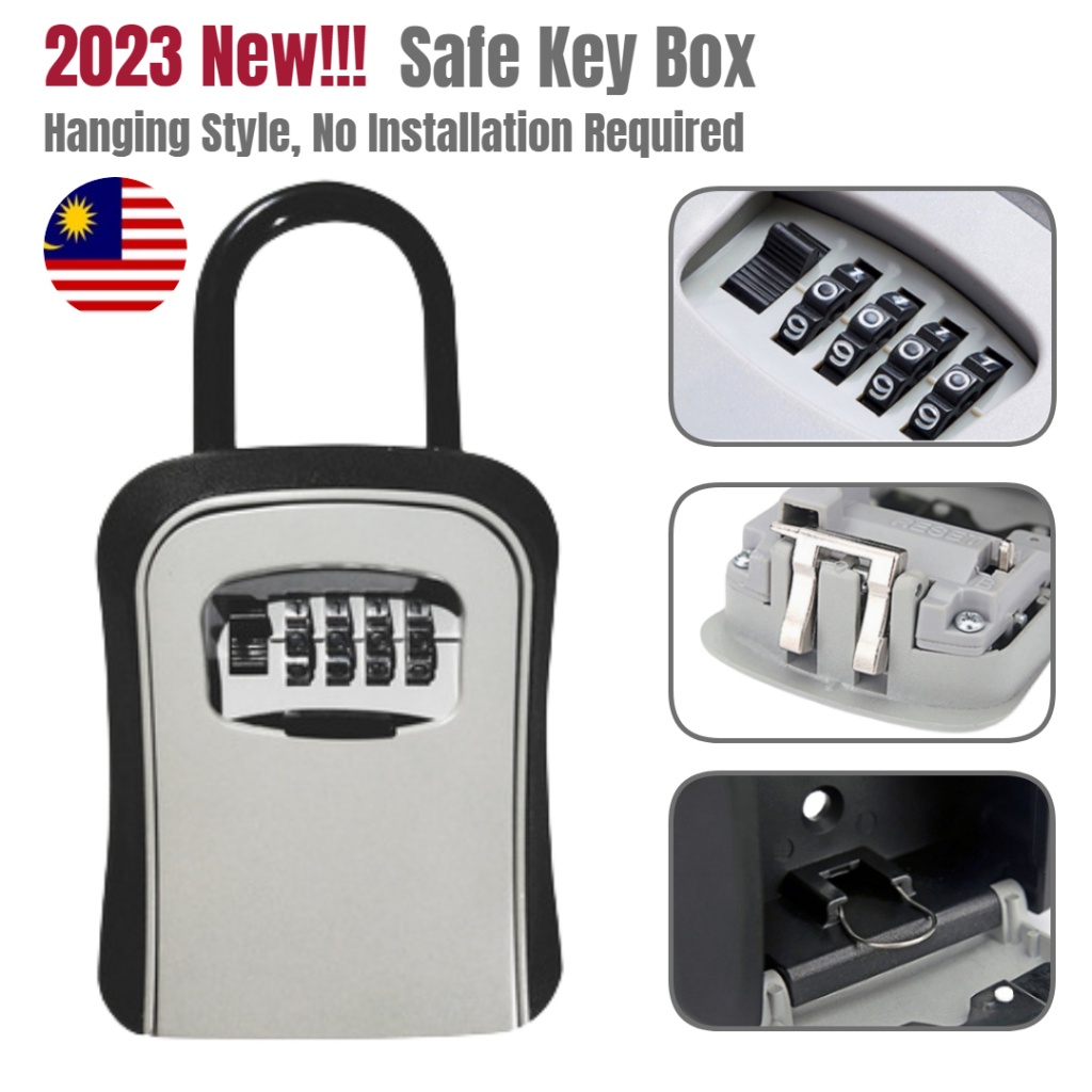 【Ready Stock】Hanging Safe Key Box Portable Key Storage Lock Box Peti ...