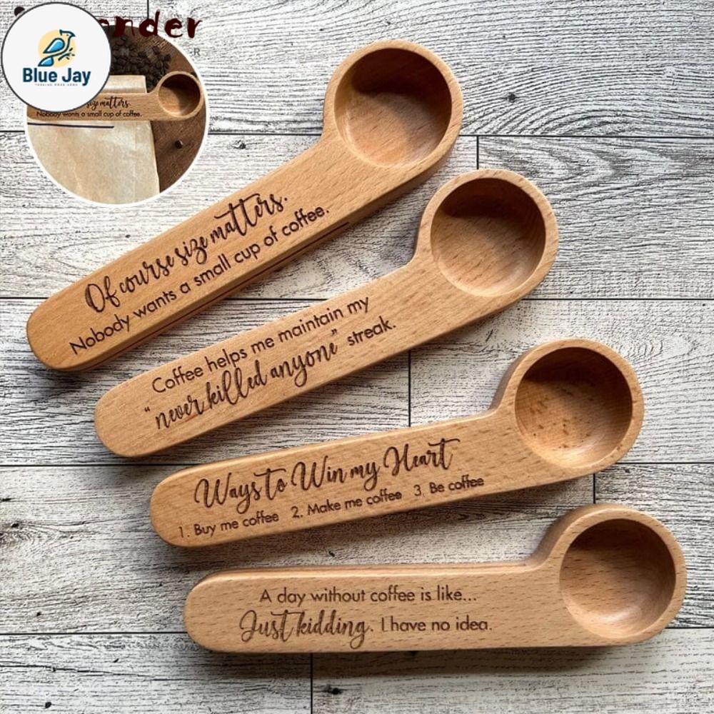 BJ Engraved Coffee Scoop, Funy Coffee Tool Coffee Scoop And Bag Clip ...