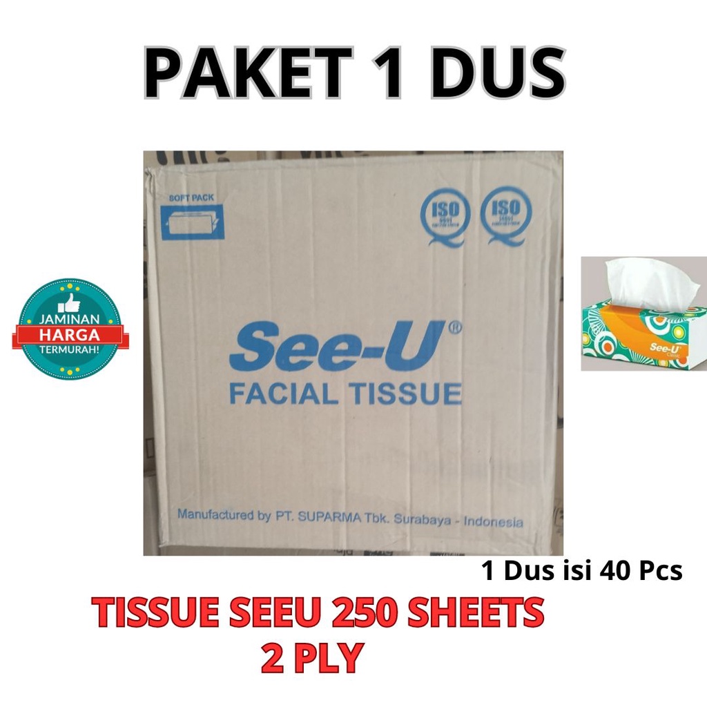 Package 1 DUS See-U Classic Tissue 250 Sheets 2 Ply Facial Facial/Face ...