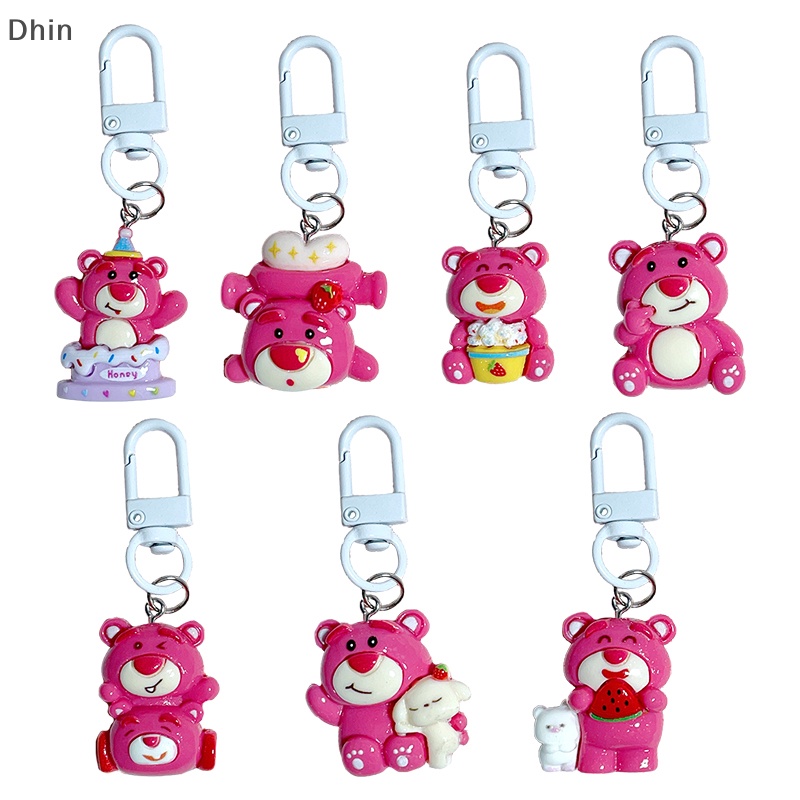 [Dhin] Cute Lotso Key Chain Cartoon Strawberry Bear Doll Pendant Key ...
