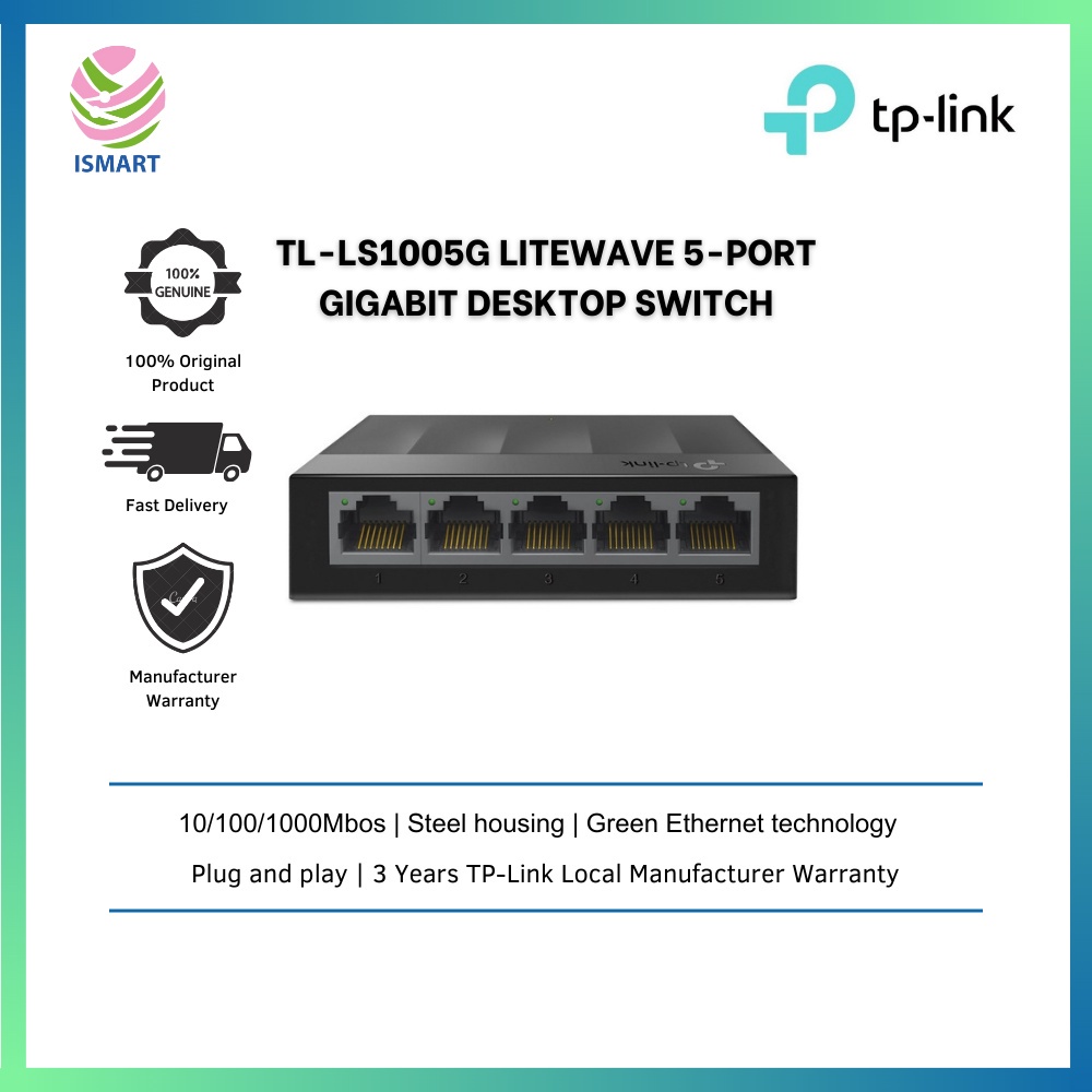TP-LINK TL-LS1005G LiteWave 5-Port Gigabit Desktop Switch | Shopee Malaysia