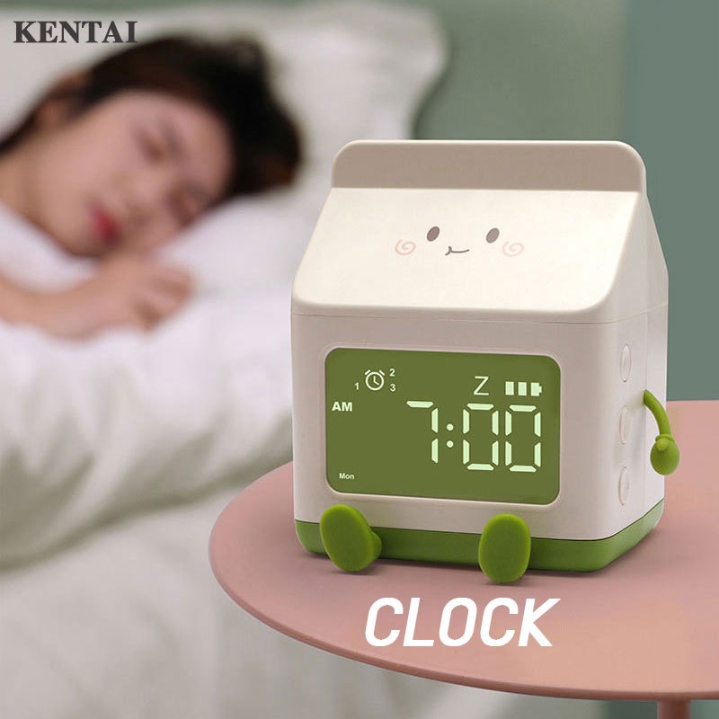 MoveDing Creative milk box alarm clock mini countdown cute desk clock ...