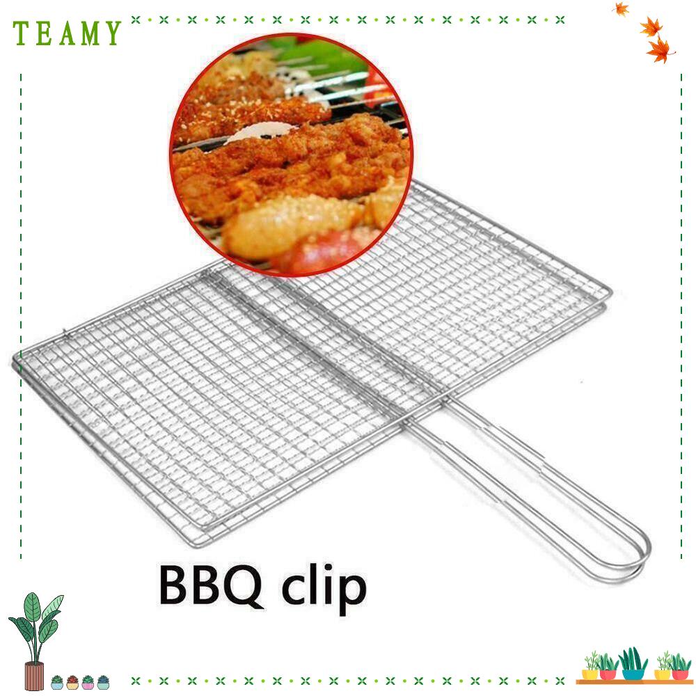 TEAMY Iron Mesh Clamp, Iron Silvery Barbecue , Barbecue Grilled Fish ...