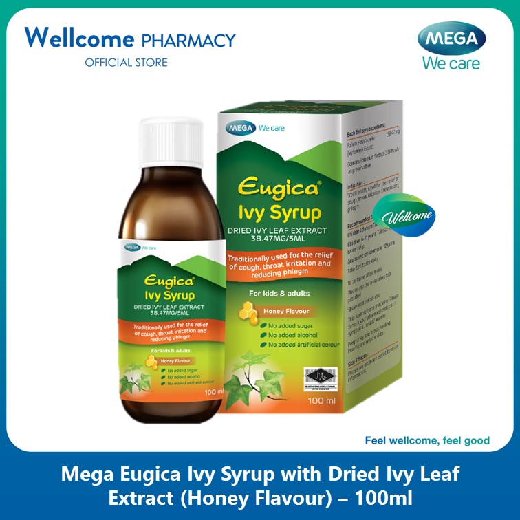 Mega Eugica Ivy Cough Syrup with Dried Ivy Leaf Extract - 100ml ...