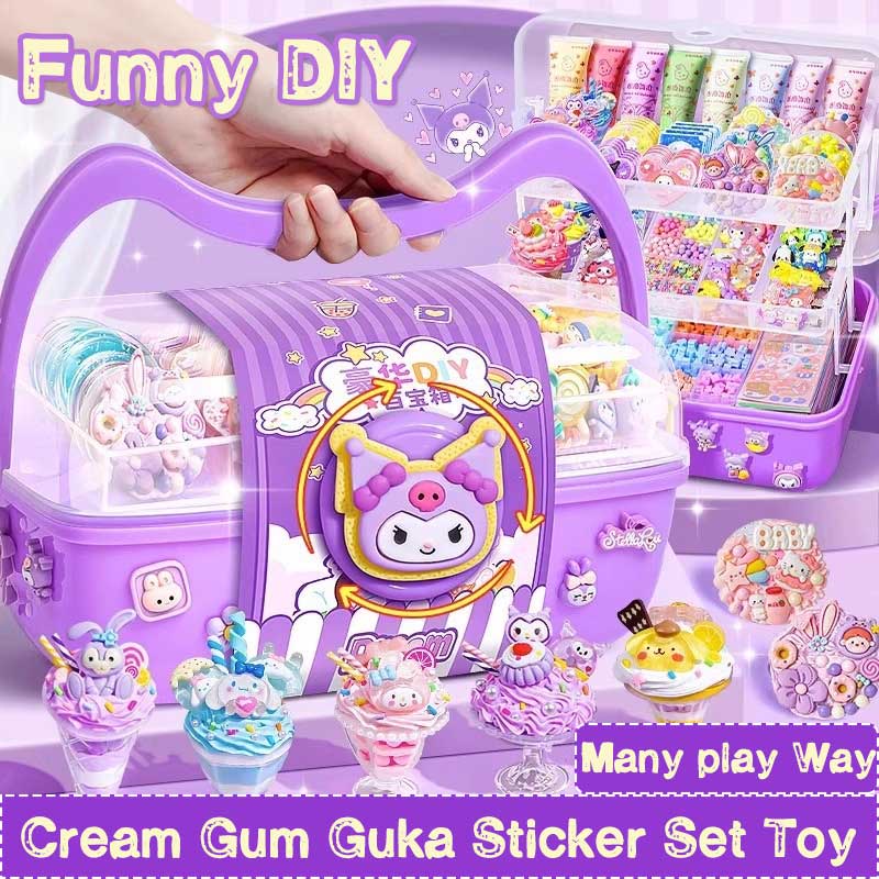 Children Girl Guka Sticker Set Gift Toys Cream Gum Storage Box Manual ...