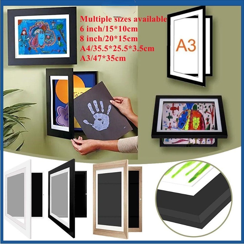 Kids Art Frames storage A3 Crafts Front Opening and Changeable Children ...
