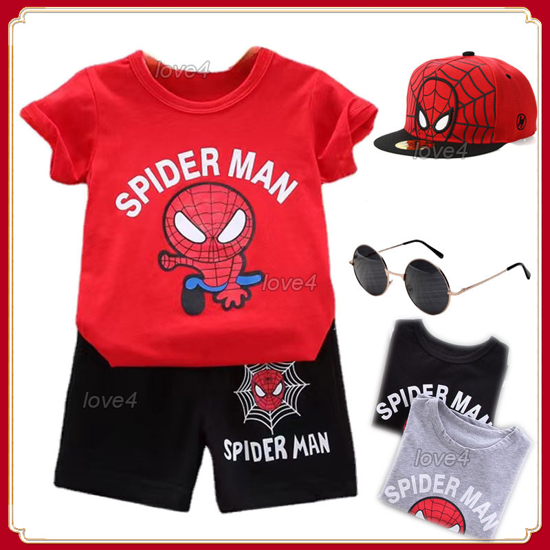 Spiderman Costume Baby Clothes for Boys Cotton Short Sleeve Denim ...