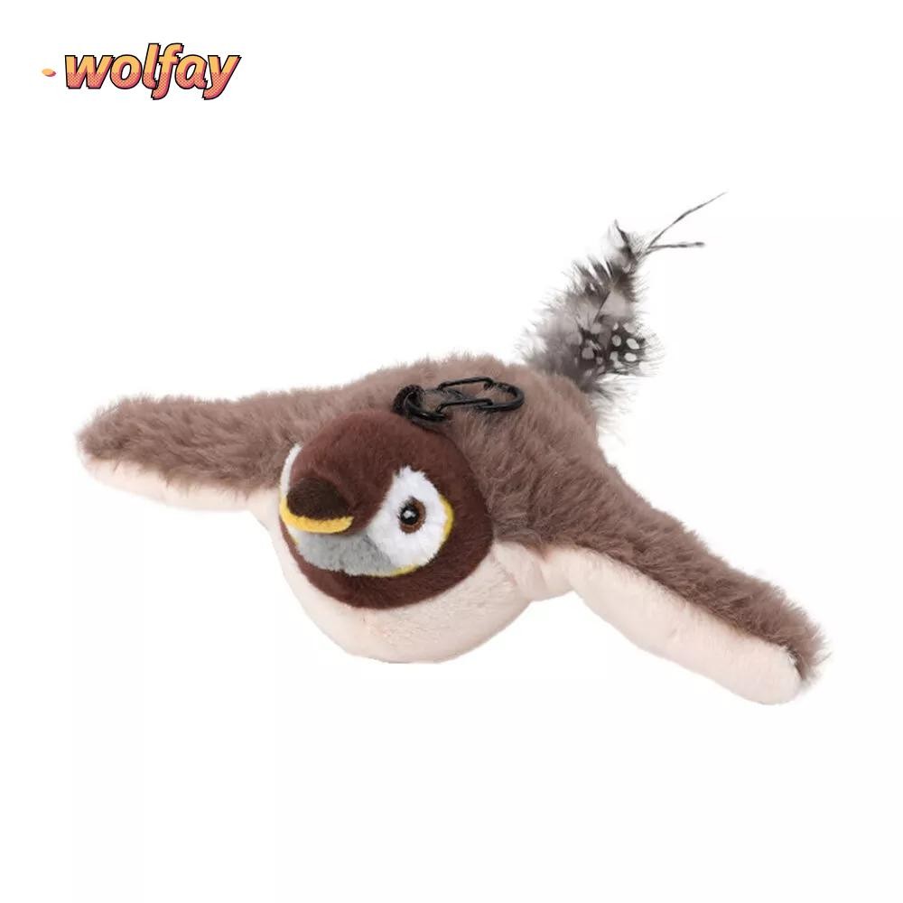 WOLFAY Flapping Bird Sparrow Cat Toy, Vivid Chirping USB Interactive ...