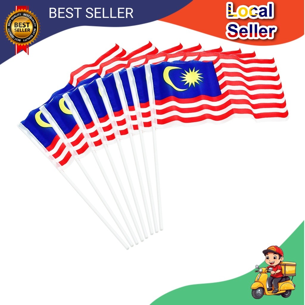 (8pcs) Bendera Malaysia, Bendera Mini Malaysia, Hand Held National Flag ...