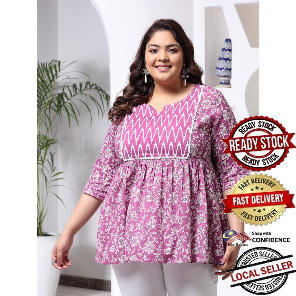 100% ORIGINAL READY STOCK Kurti Indian Women Kurtis Top Saree Sari PLUS ...
