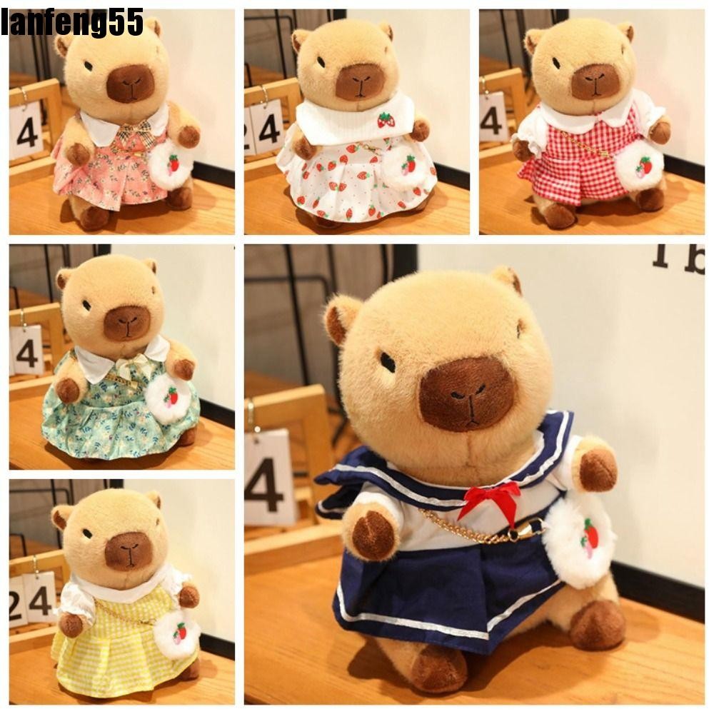 LANFENG Capybara Plush Doll, Fluffy Dress Up Capybara Plush Toy, Kawaii Simulation Soft Cartoon ...