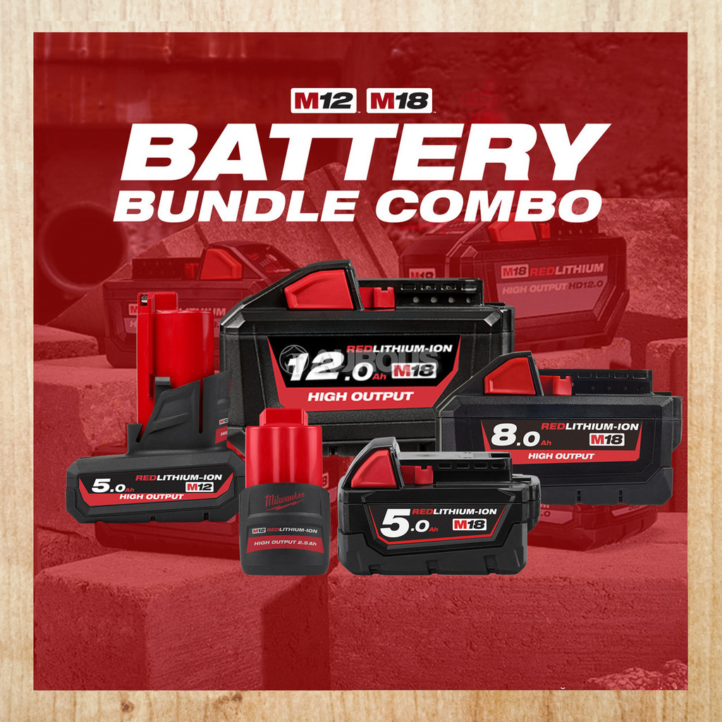 MILWAUKEE M12 M18 BATTERY BUNDLE COMBO | Shopee Malaysia