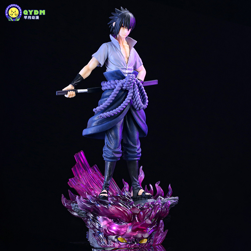 Naruto Figure Door God Uchiha Sasuke Lighting gk Model Statue Ornaments ...