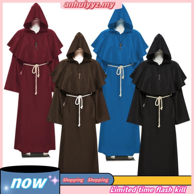 Halloween Costume Medieval Monk Robe Monk Costume Wizard Costume Priest ...