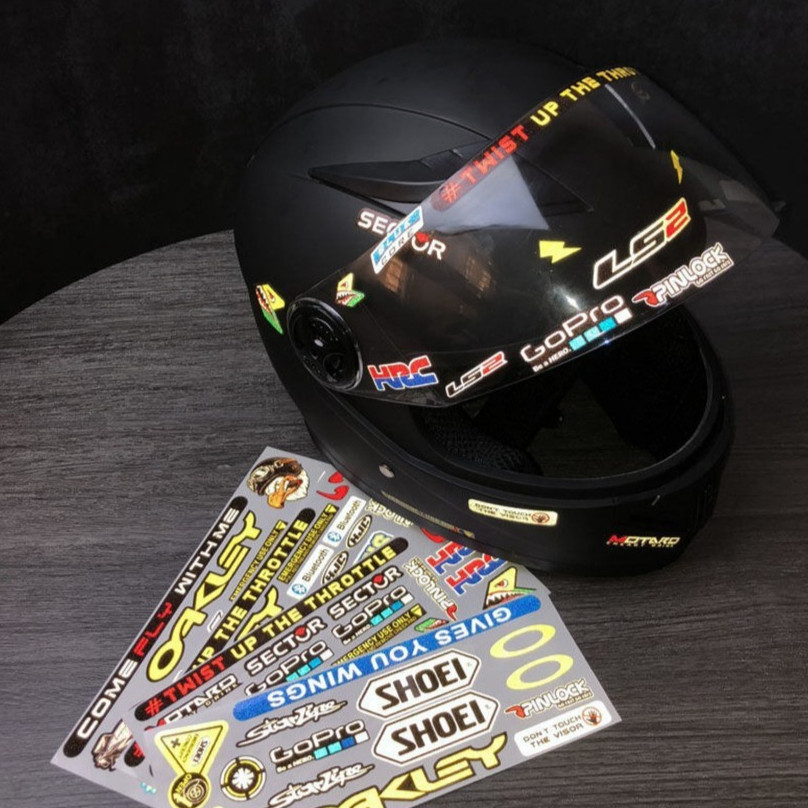 Motorcycle helmet sticker waterproof PVC helmet sticker retrofit car ...