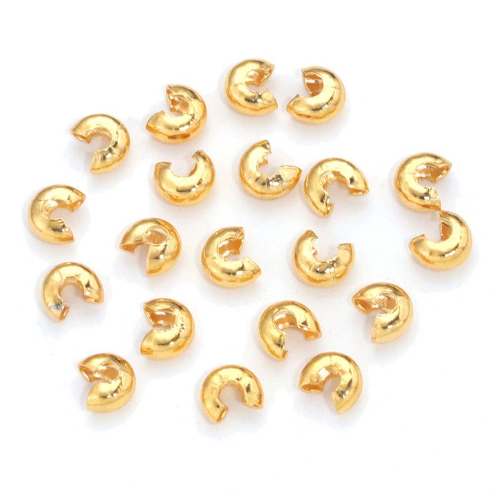 Stainless Steel Crescent Buckle Hollow Opening Positioning Bead Half ...