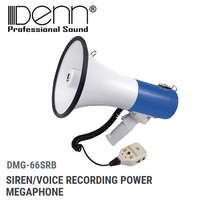 Denn DMG-66SRB Power Megaphone (Siren/Record/DC Rechargeable Battery/DC ...