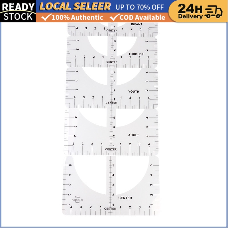 4/8 pcs Tshirt Ruler Guide /t shirt alignment ruler Skala kemeja Tshirt ...
