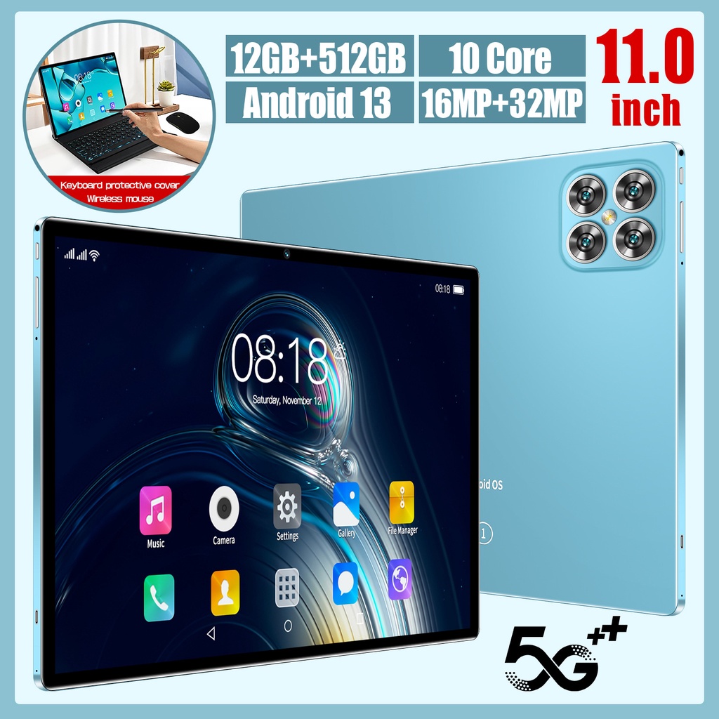 New 11 Inch Tablets 12GB RAM 512GB ROM Android 13 Google Play Dual 4G ...