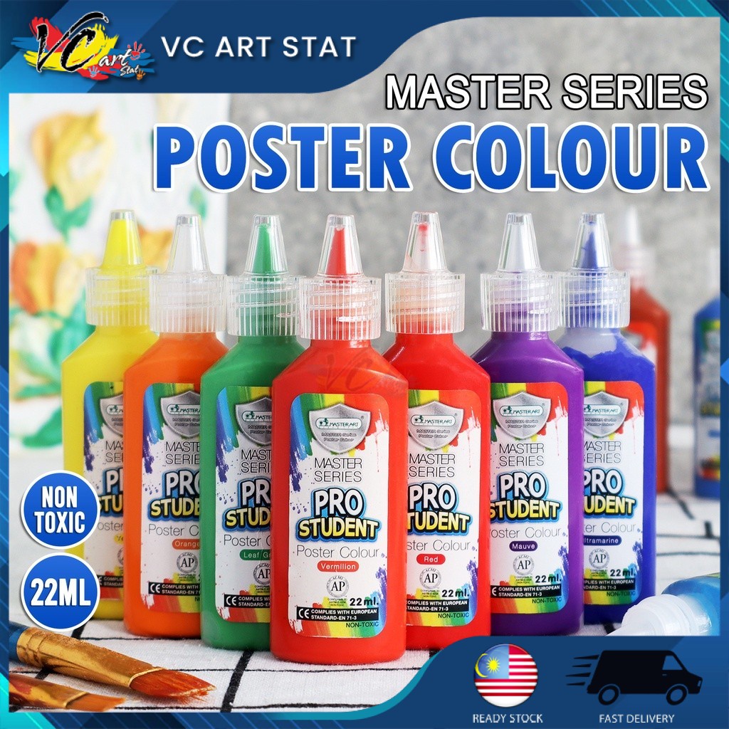 VC Art Master Series 22ML Poster Colour Non Toxic Painting Drawing Pro Student Art Supplies ...