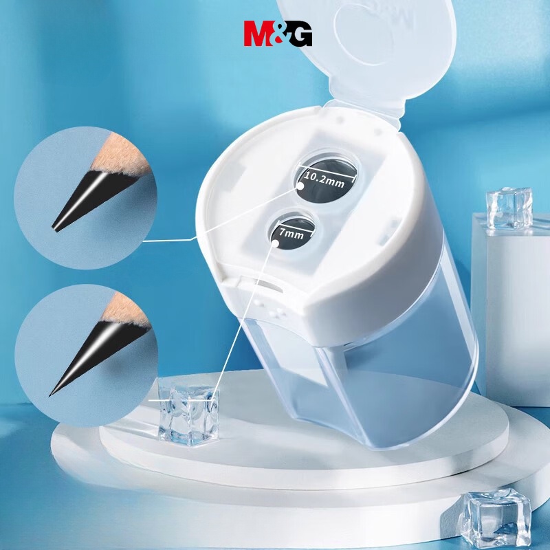 M&G Double Hole Pencil Sharpener Student Portable Mini Multifunctional ...
