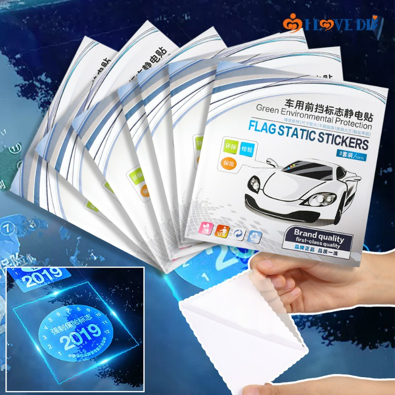 3Pcs/Bag Transparent Annual Inspection Labels Stickers/ Car Windshield ...