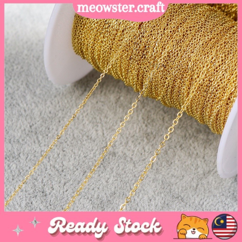 Korea Gold 18K Rolo Chain, Cable Chain Line, Tarnish Resistance, Gold ...