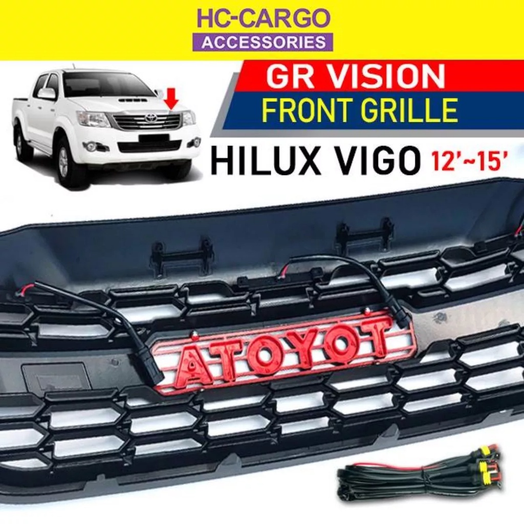 Hc Cargo Toyota Hilux Champ Vigo 2012 - 2015 Front Grill Yellow LED KUN26 front grille GR design ...