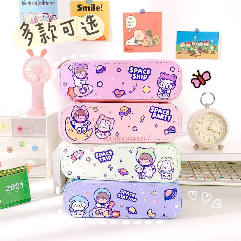 MALAYSIA READY STOCK!1 Cartoon Pen Box Cute Space Human Double Pen Box ...