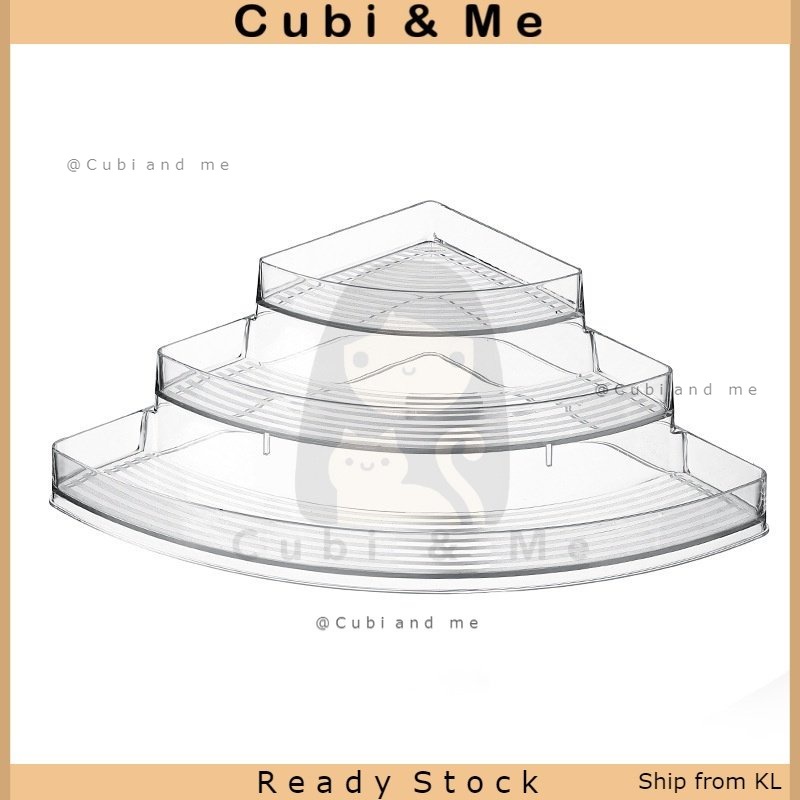 C&M Corner 3 Tier Step Rack Make Up Shelf Organizer Transparent Rack ...