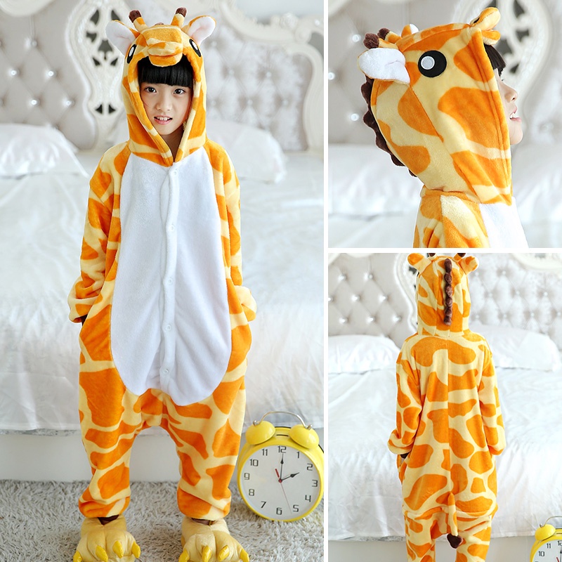 Kigurumi Dinosaur Stitch Pikachu Spiderman Panda Giraffe Onesies Kids Children Animal Jumpsuit ...