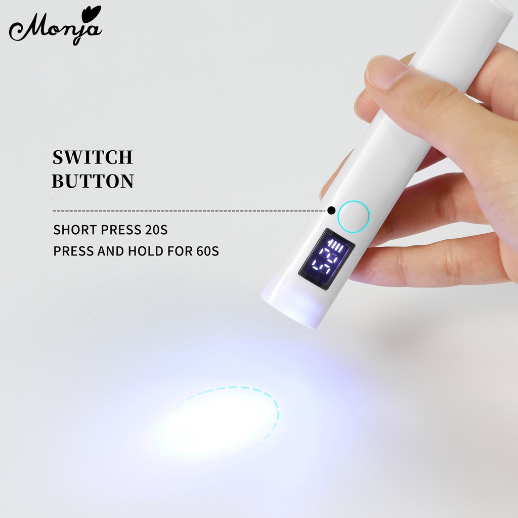 Monja Nail Lamp LED Digital Display Upgrade Portable Mini Nail Drying ...