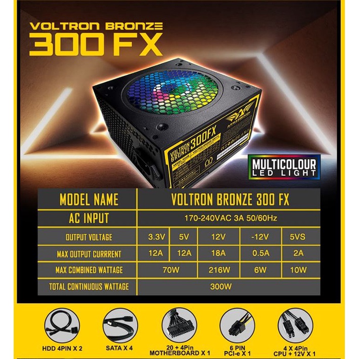 Armaggeddon Voltron Bronze 235FX 235W / 300FX 300w / 350FX 350W Power Supply (3 Years Warranty ...