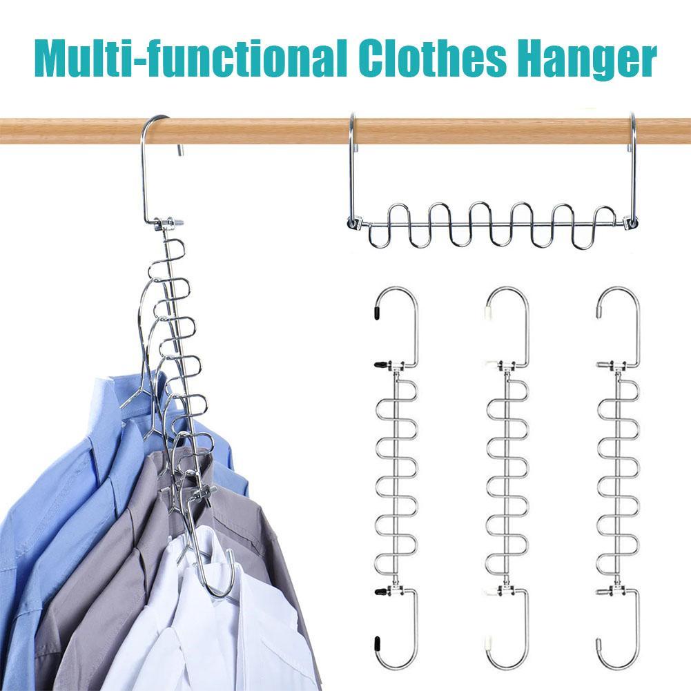 Multifunction Hanger Pant Clothes Scarf Tie Towel Non-Slip Organizer ...