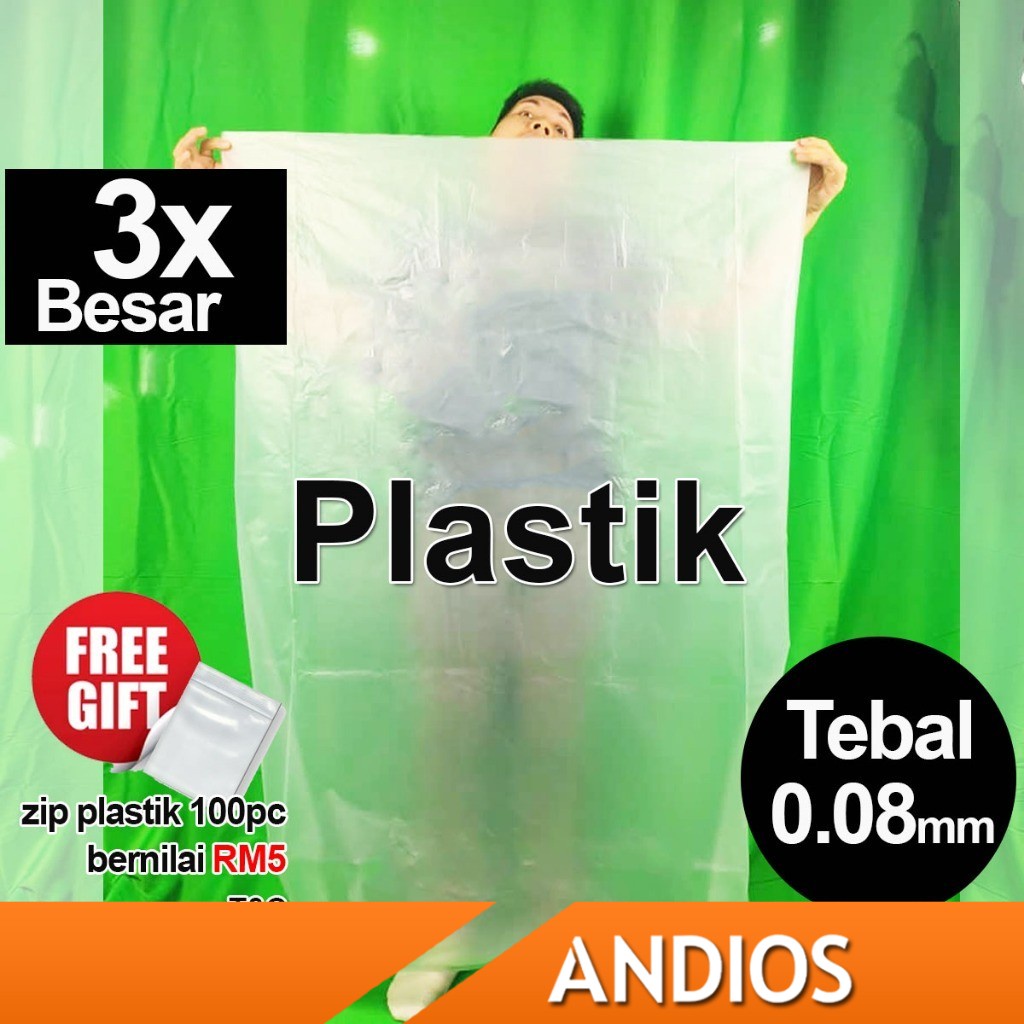 Beg Plastik Besar Tebal Heavy Duty Clear Transparent Plastic Bag Large ...