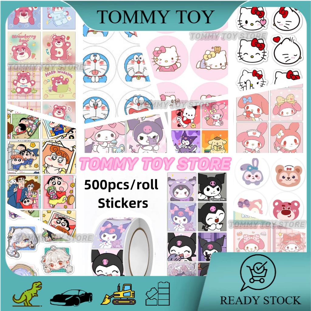 M'sia Stock 500pcs/roll Kids Cartoon Anime Stickers Cute Stickers Gift ...