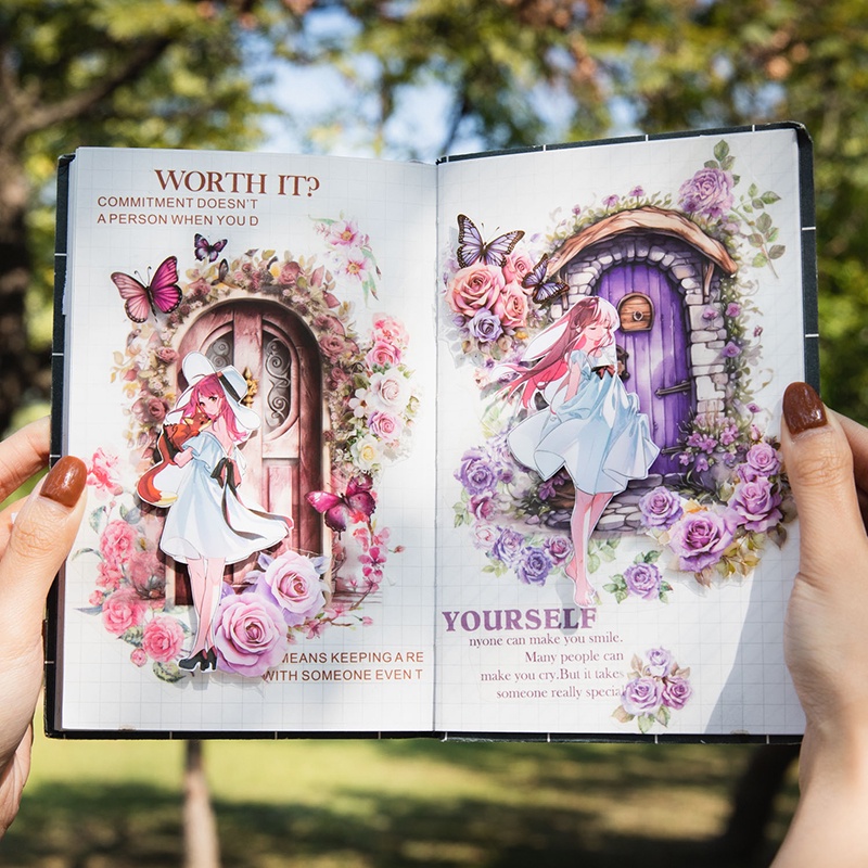 ENWEI 5 Sheets [Front Door Scenery Series] Lovely "" Journal Stickers ...