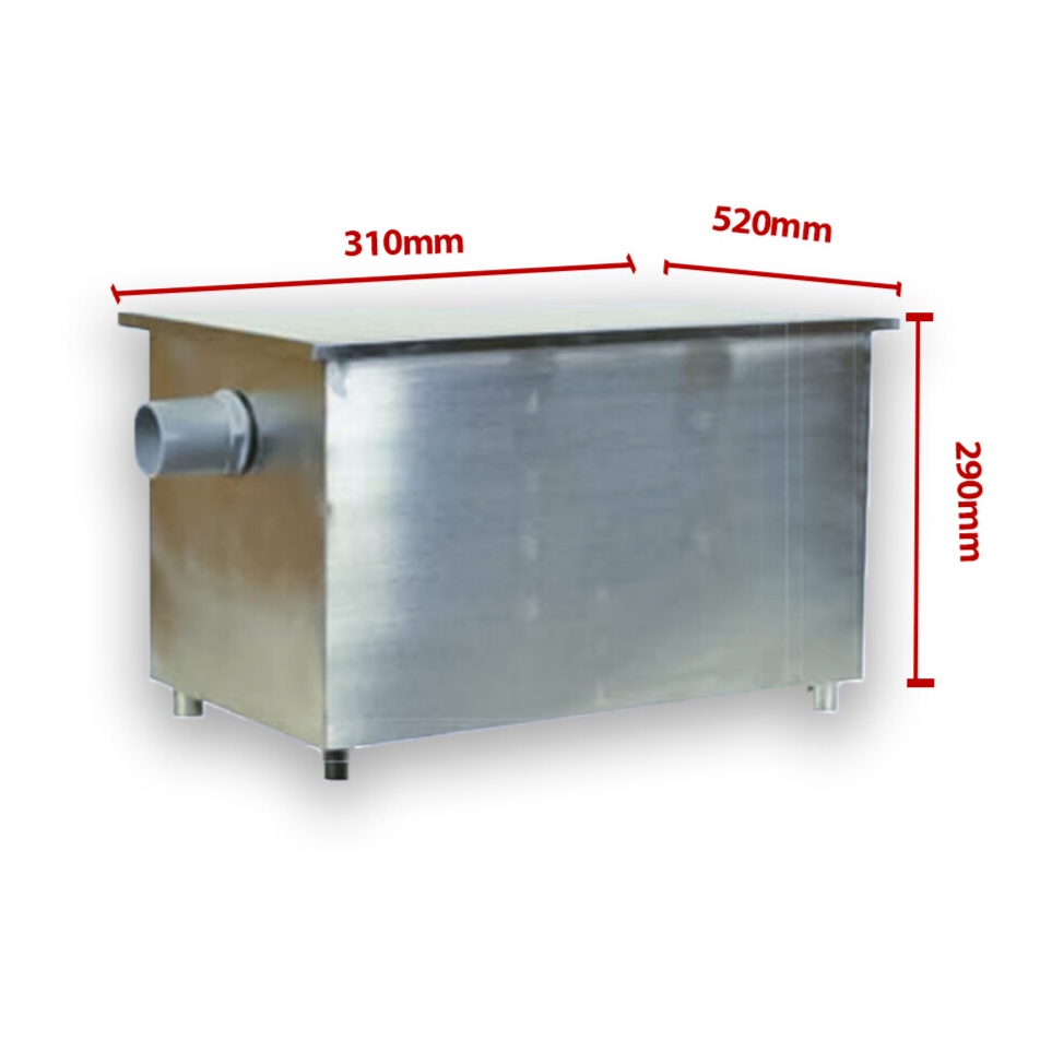 30L Stainless Steel Grease Trap Oil Filter Interceptor Perangkap Minyak ...