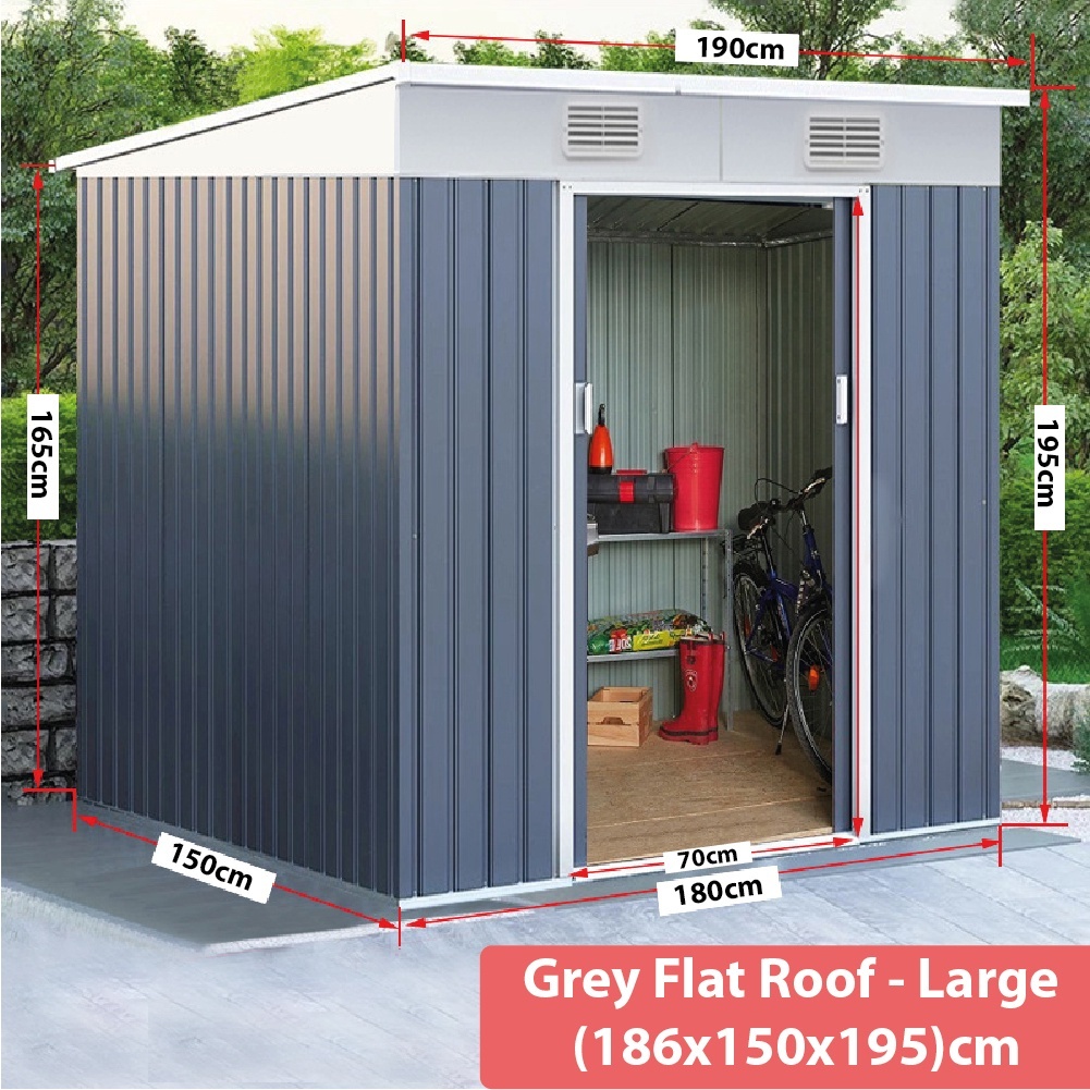 Ready Stock Outdoor Metal Shed Garden Storage Backyard Storage large ...