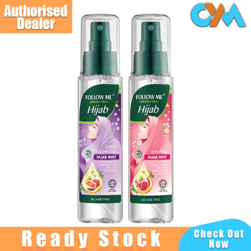 Follow Me Green Tea Hijab Hair Mist 100ml 48h Long Lasting Fragrant Soft Voluminous Anti Frizz ...