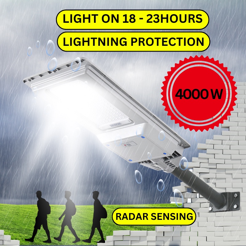 4000W High Power IP67 Motion Sensor LED Lamp Solar Light Outdoor Lighting Lampu solar Street ...